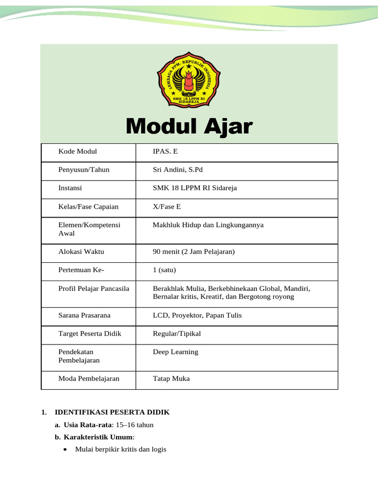 Ma Projek Ipas - X - Sri Andini-1 | PDF