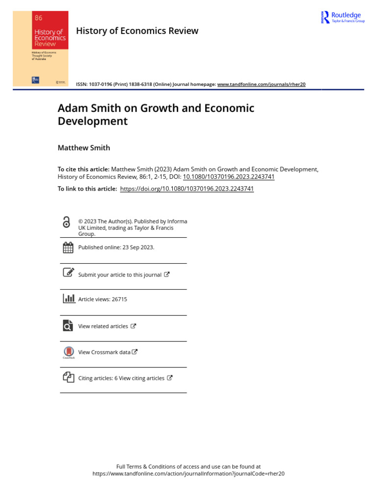 Adam Smith On Growth and Economic Development | PDF | Economics ...