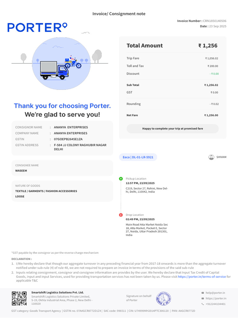 Invoice CRN1850140506 | PDF