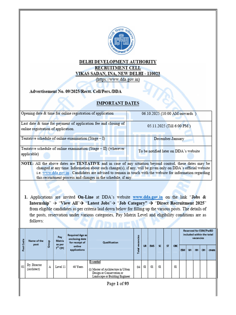 dda_final_notification_dr_2025_dated_26_sep_2025 | PDF | Academic ...
