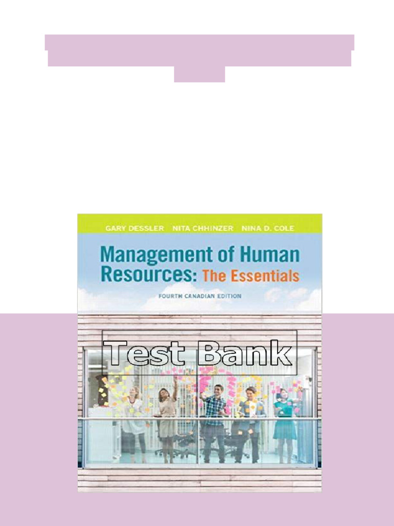 Management of Human Resources The Essentials Canadian 4th Edition ...