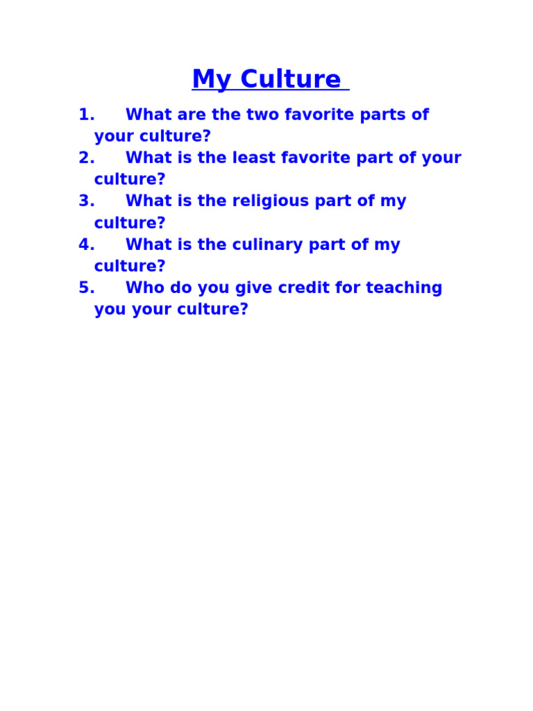 My Culture - World History | PDF