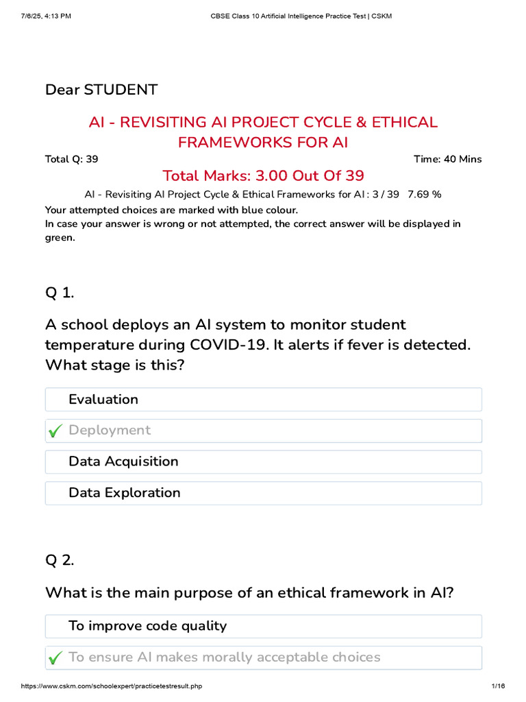 Practice Test - Revisiting | PDF | Artificial Intelligence ...