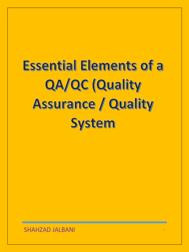 Elements of QA QC System 1759987545 | PDF