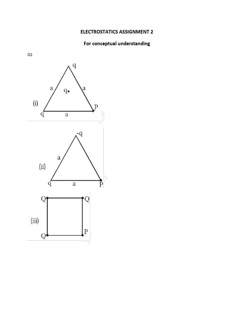 Electrostatics Assignment 2 .0 | PDF