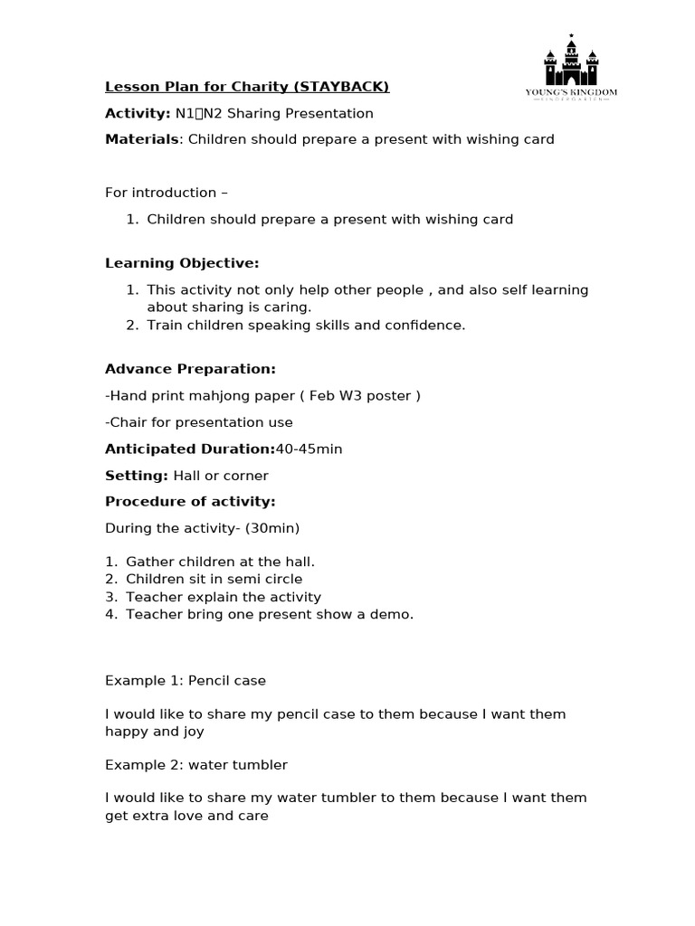March - Lesson Plan N1 N2 Stayback | PDF