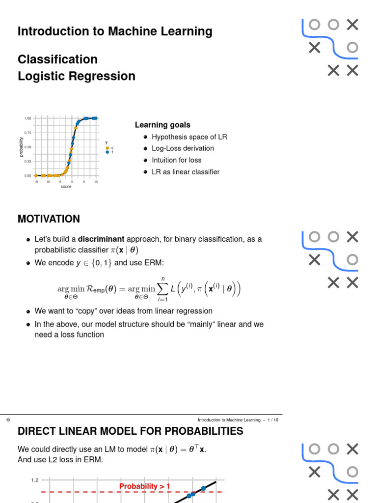 Slides Classification Logistic | PDF | Logarithm | Logistic Regression