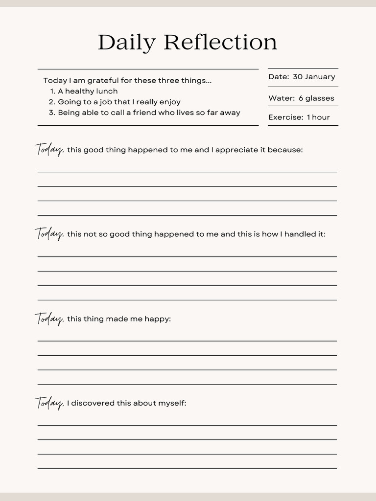 Daily Gratitude and Reflection Journal | PDF