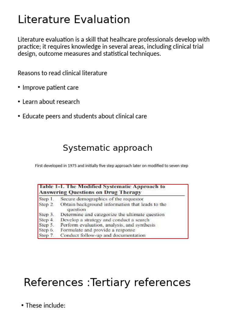 Essential Guide to Literature Evaluation | PDF | Sensitivity And ...