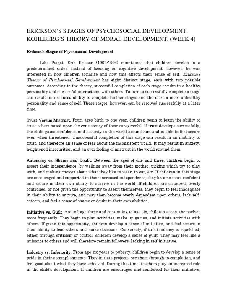 Week-4 Ericksons-Stages-Of-Psychosocial-Development | PDF | Liberal ...