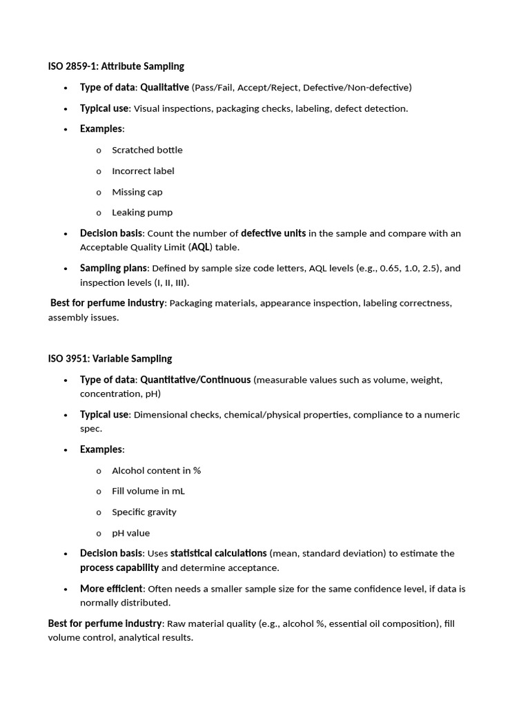 ISO 2859-1 Sampling Standard Overview | PDF