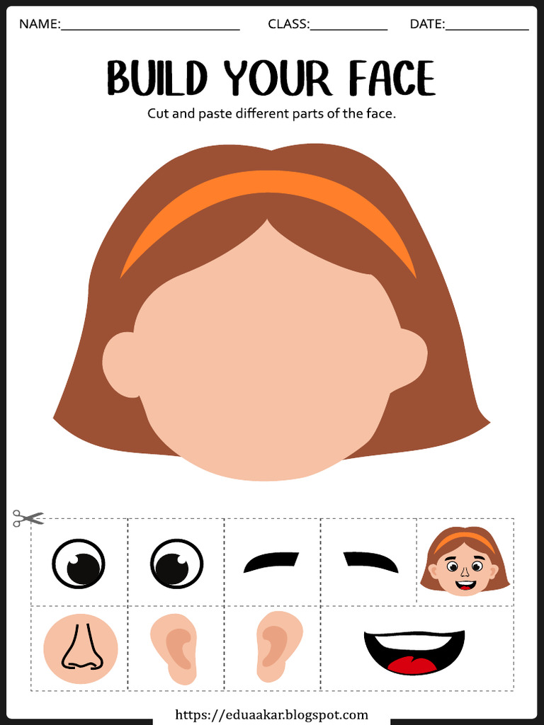 Face Parts Worksheets | PDF
