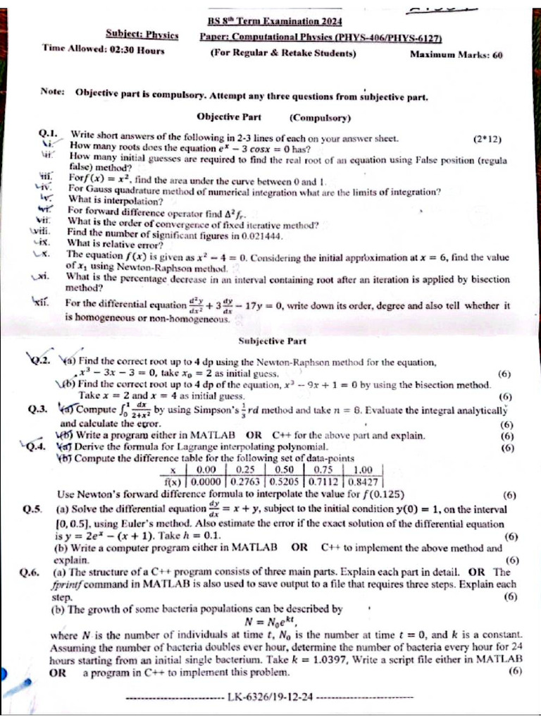 Computational Physics P.P by A.A | PDF