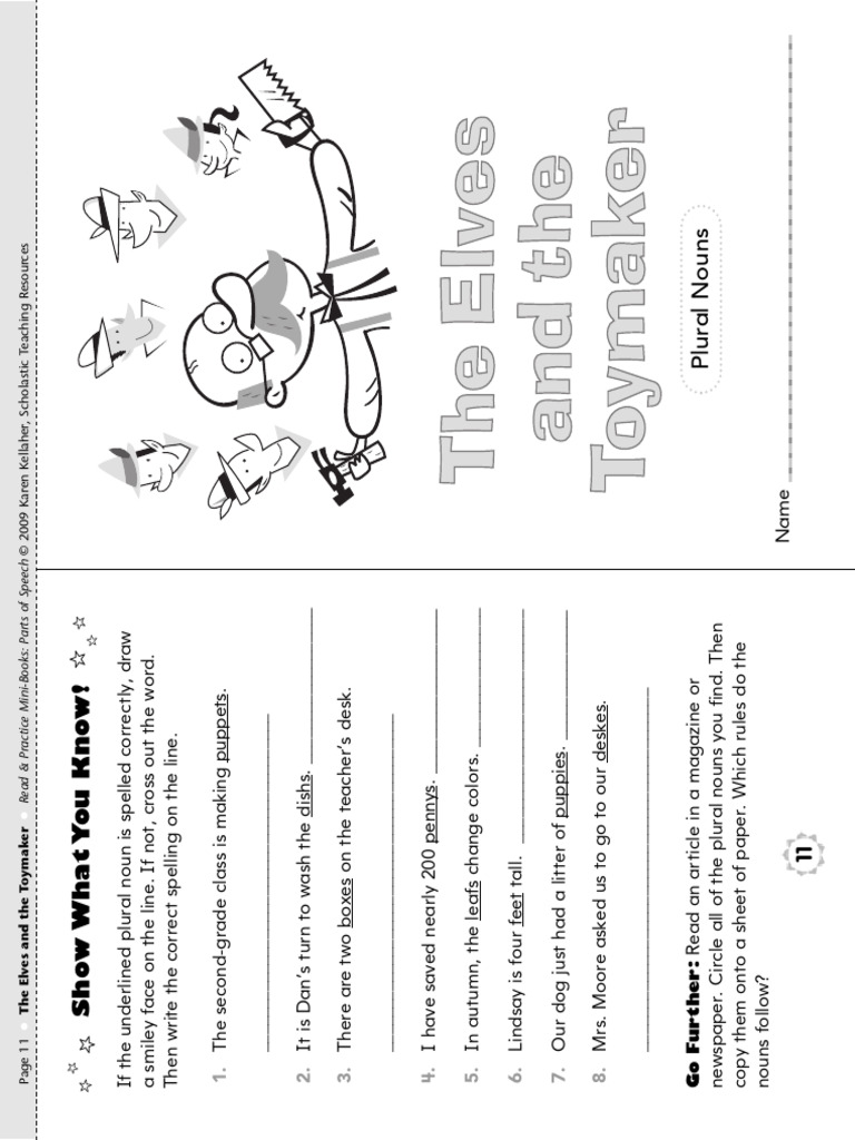 Plural Nouns Practice with Elves Story | PDF | Toys | Elves