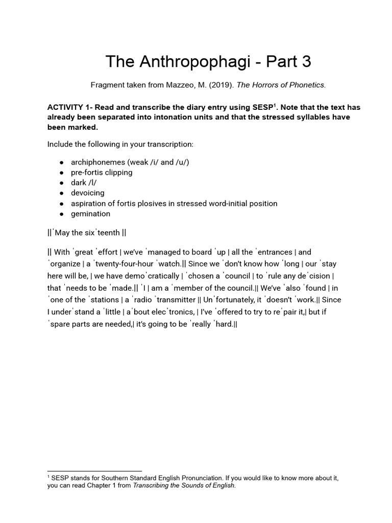 The Anthropophagi - Part 3 | PDF | Phonetics | Human Voice