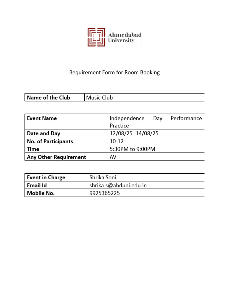 Room Booking | PDF