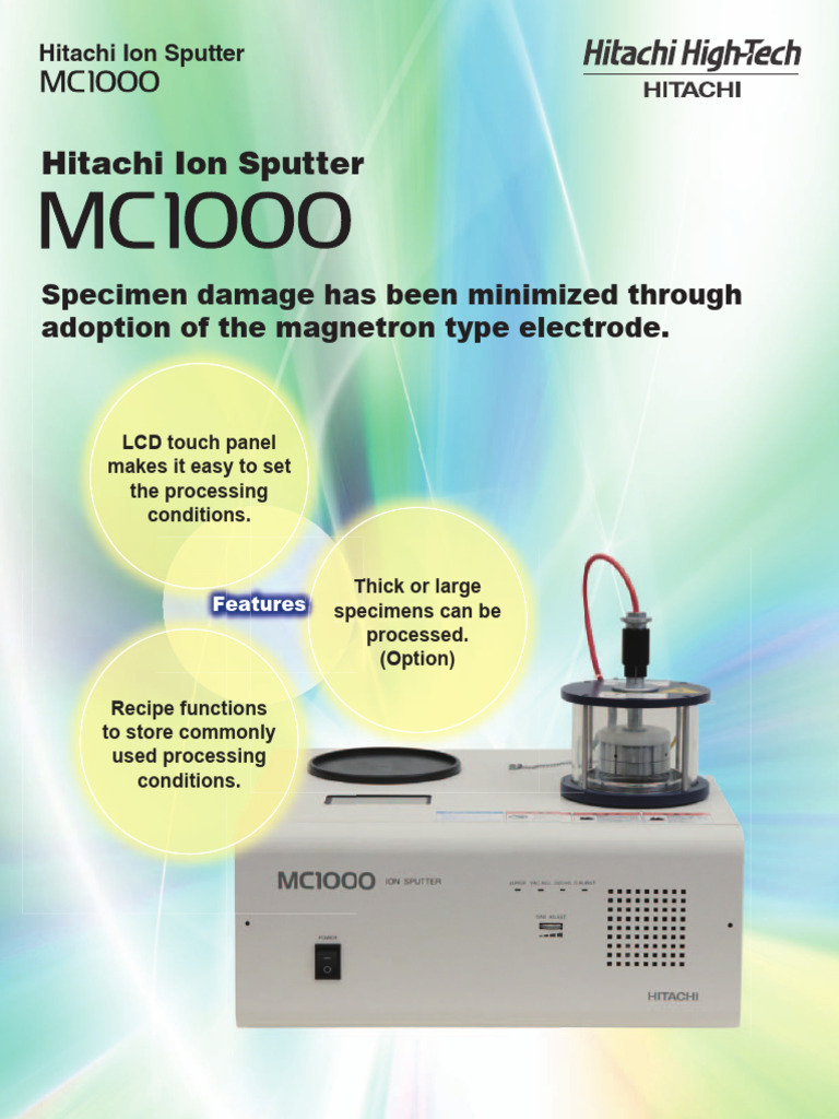 MC1000 Ion Sputter Coater | PDF | Sputtering | Power Supply