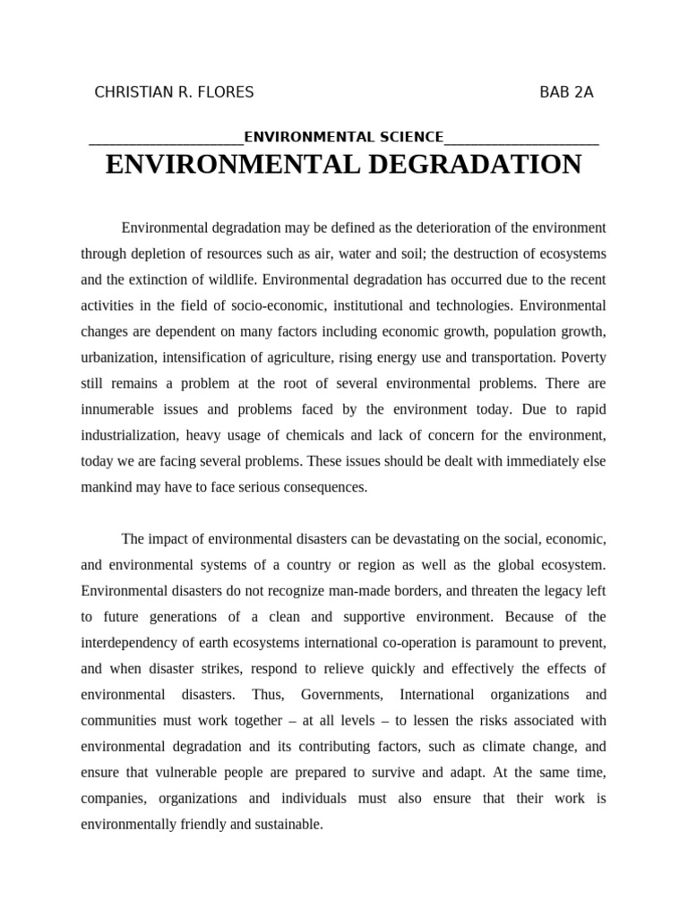 Environmental Degradation | PDF | Environmental Degradation | Natural ...
