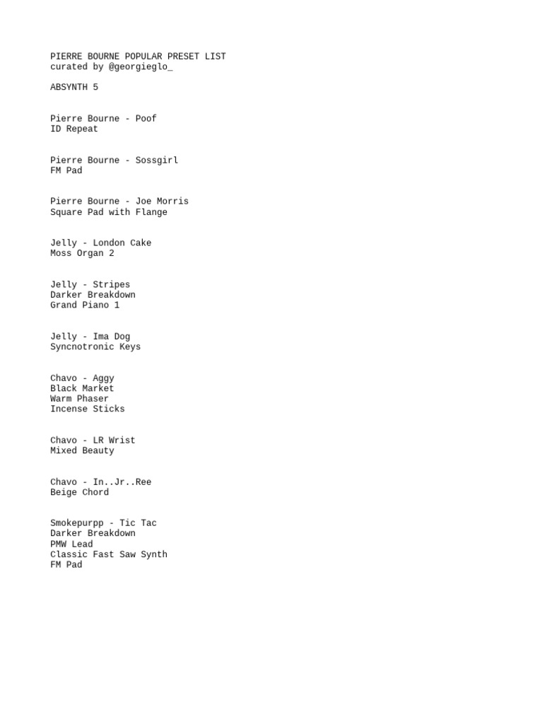 Absynth 5 Presets | PDF