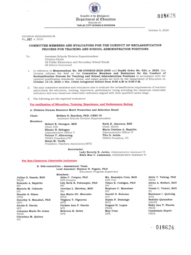 Reclassification Process for Teachers | PDF