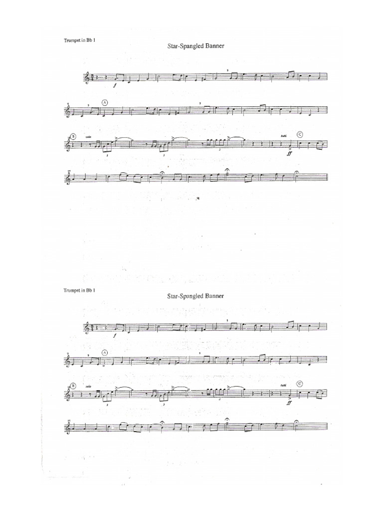 Star Spangled Banner Trumpet 1 | PDF