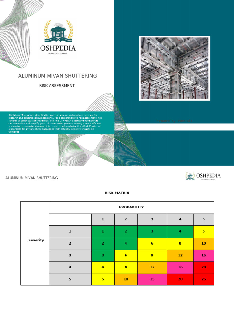 Aluminum Mivan Shuttering Risk Assessment | PDF | Personal Protective ...
