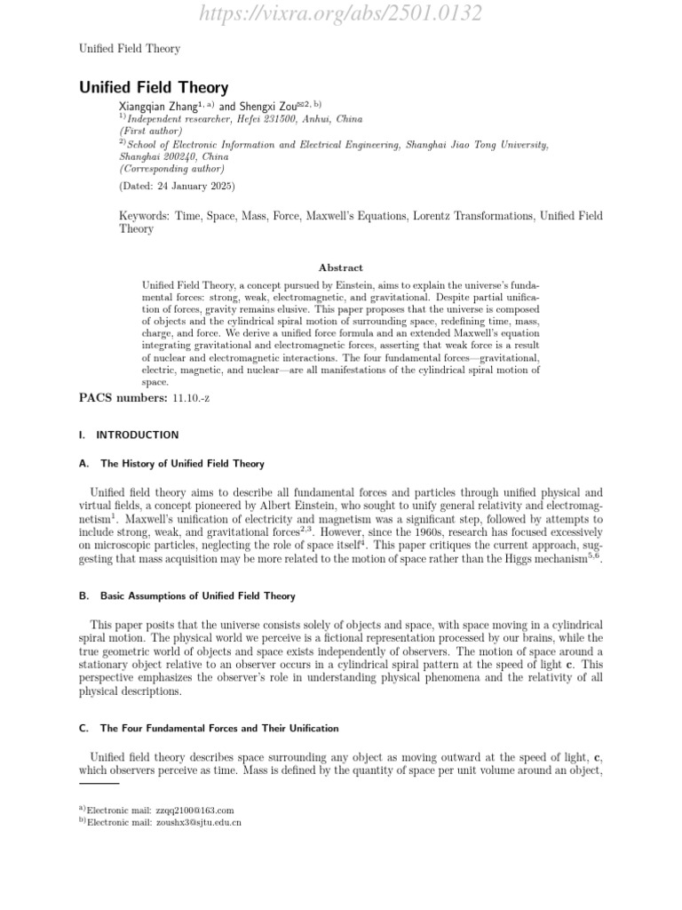 Unified Field Theory Explained: Forces & Space | PDF | Force | Momentum