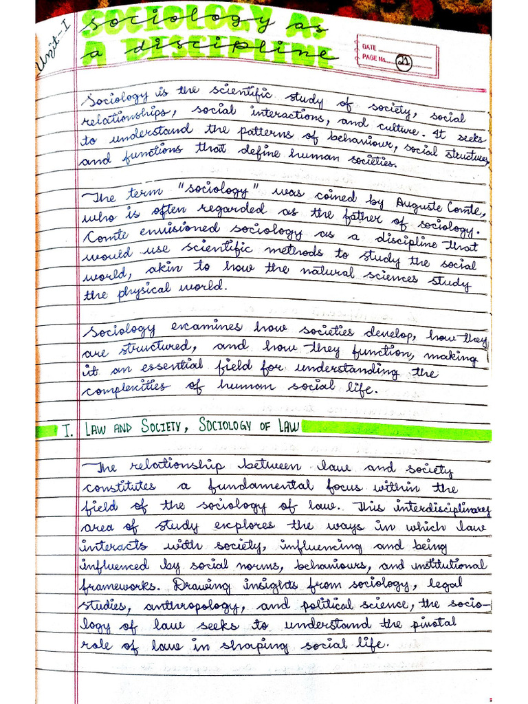 Sociology II (Unit I) | PDF