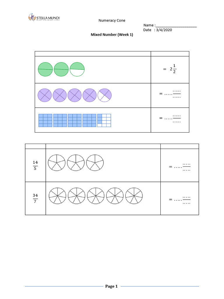 Mixed Number Operations Worksheet | PDF | Arithmetic
