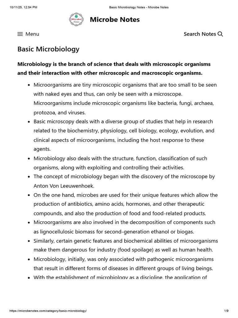 Basic Microbiology Overview | PDF | Microbiology | Microorganism