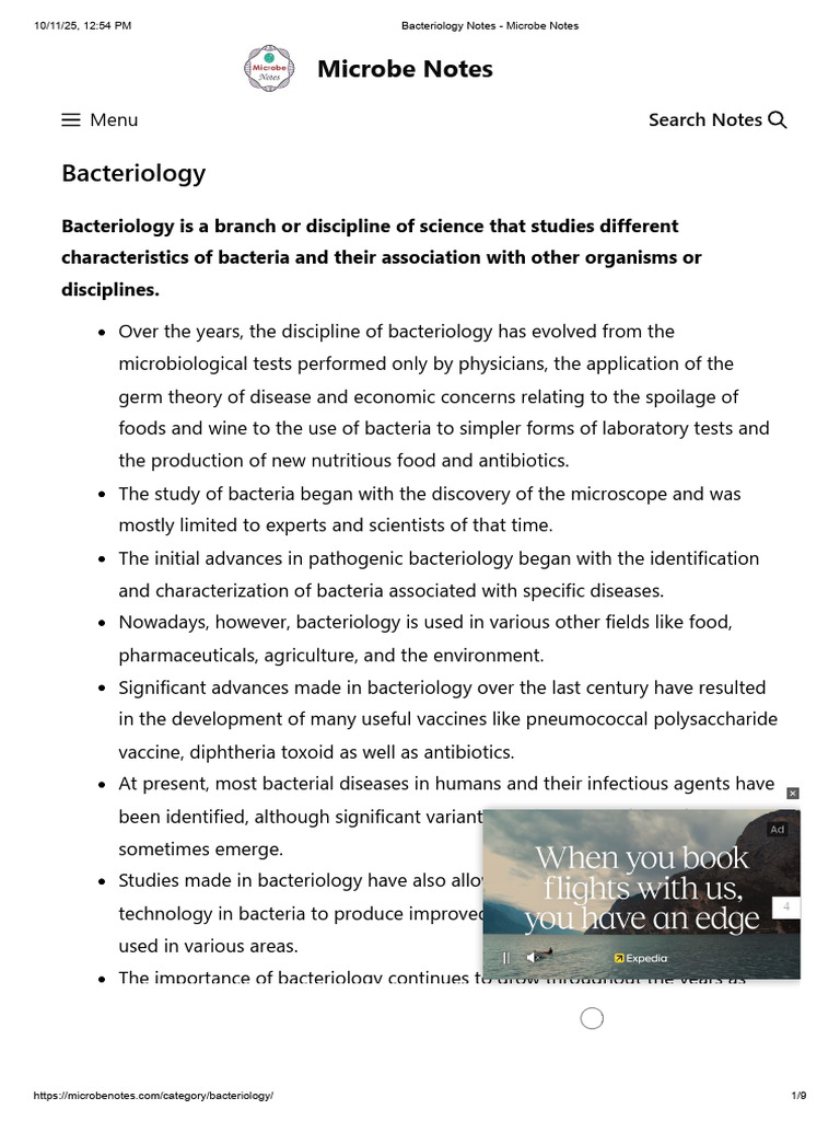Bacteriology Notes - Microbe Notes | PDF | Microbiology | Bacteria