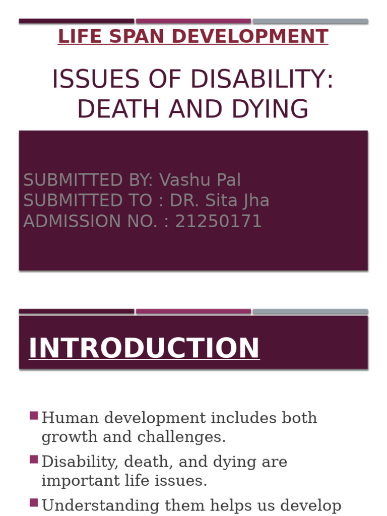 Disability and Death: Life Span Insights | PDF | Grief | Disability