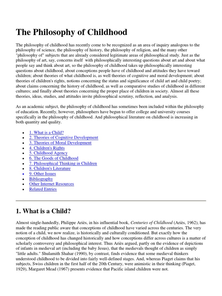 The Philosophy of Childhood | PDF | Tin Woodman | Cognitive Development