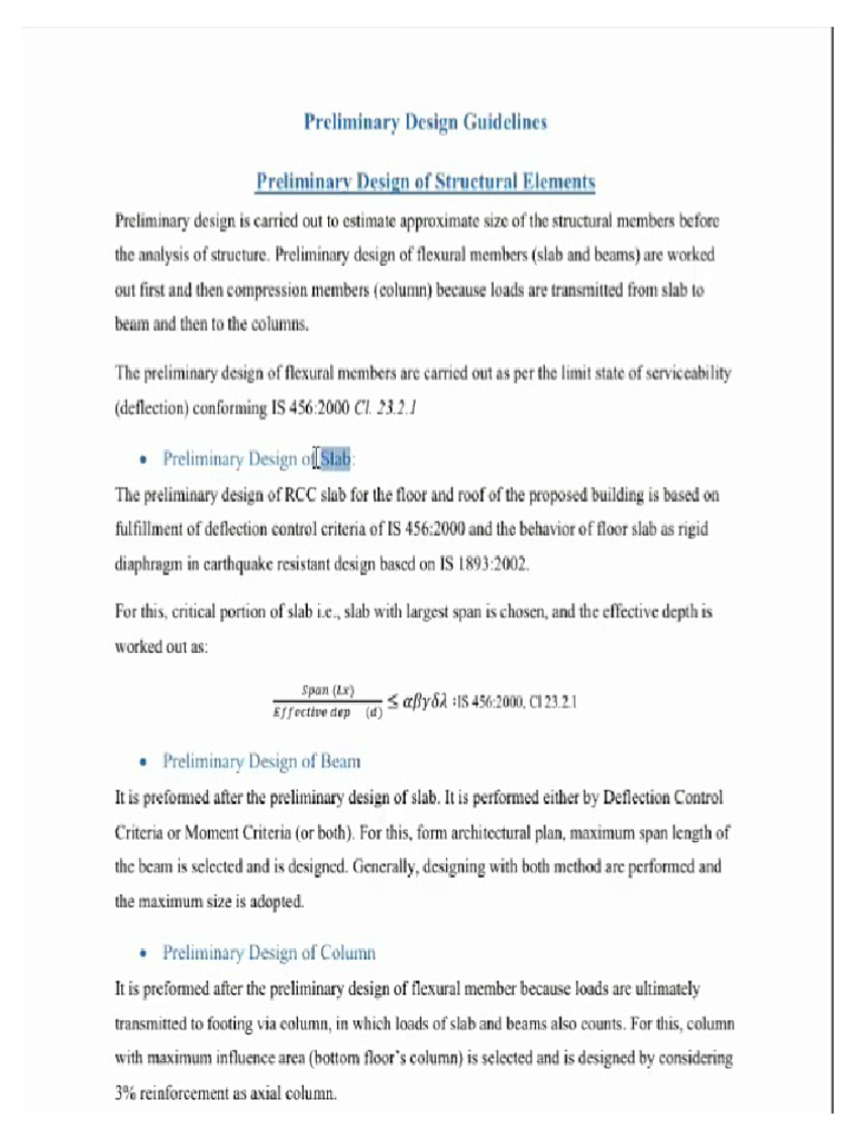 Preliminary Design of Structural Members | PDF