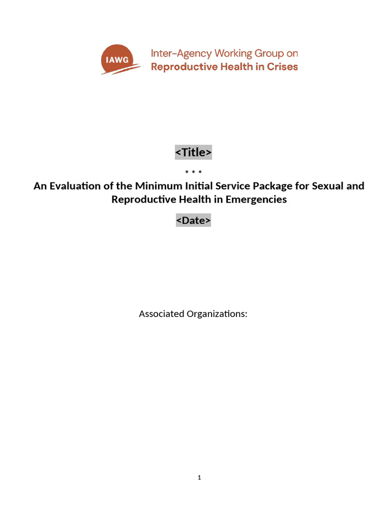 Sample Report Outline MISP Process Evaluation | PDF | Sexually Transmitted Infection | Health Care