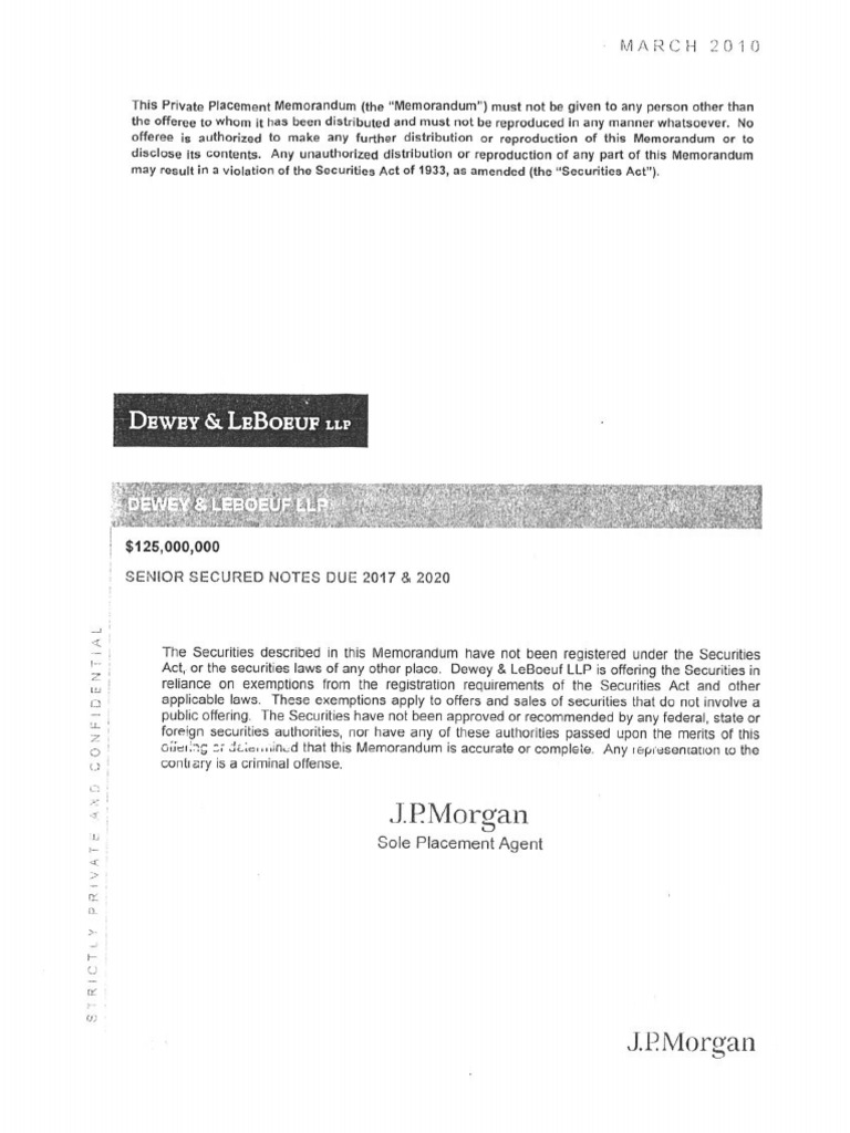 Dewey Secured Note | PDF