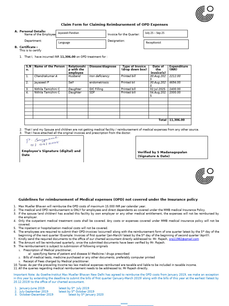 Medical Claim Form Jan-Mar 2025 | PDF | Public Services | Social Programs