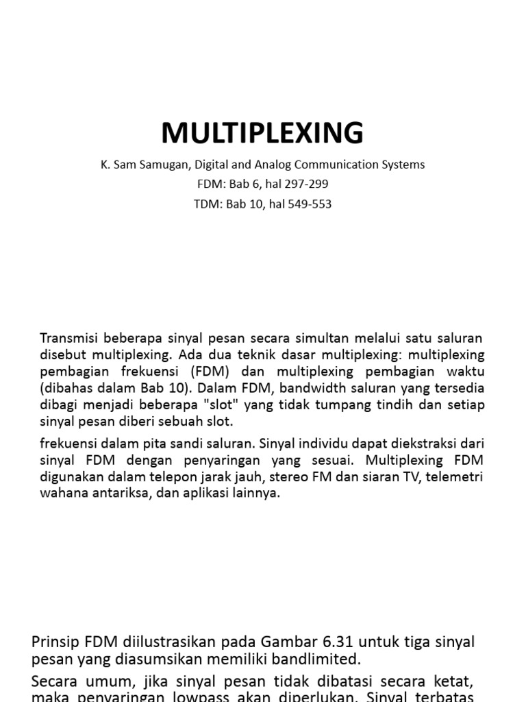 Materi Ke 3.5 Sistem Telepon Dan Multiplexing | PDF