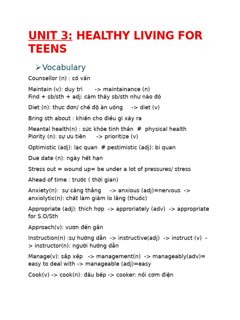UNIT 3 Vocab | PDF