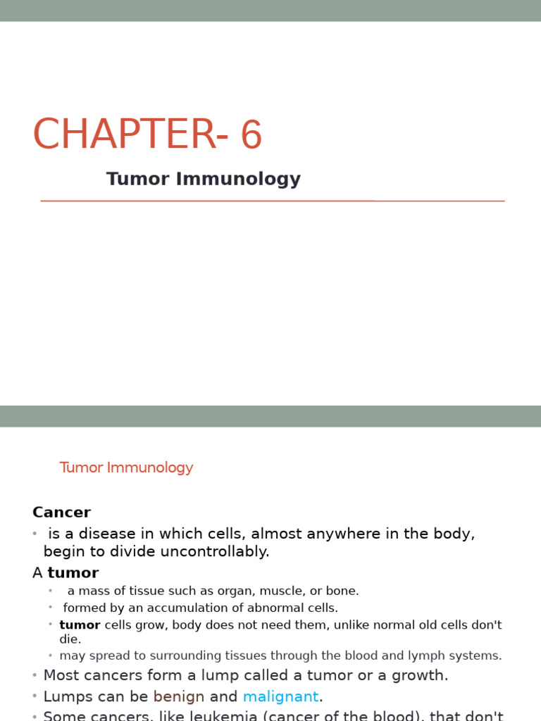 Chapter - 6 Tumor | PDF | Antigen | Neoplasms