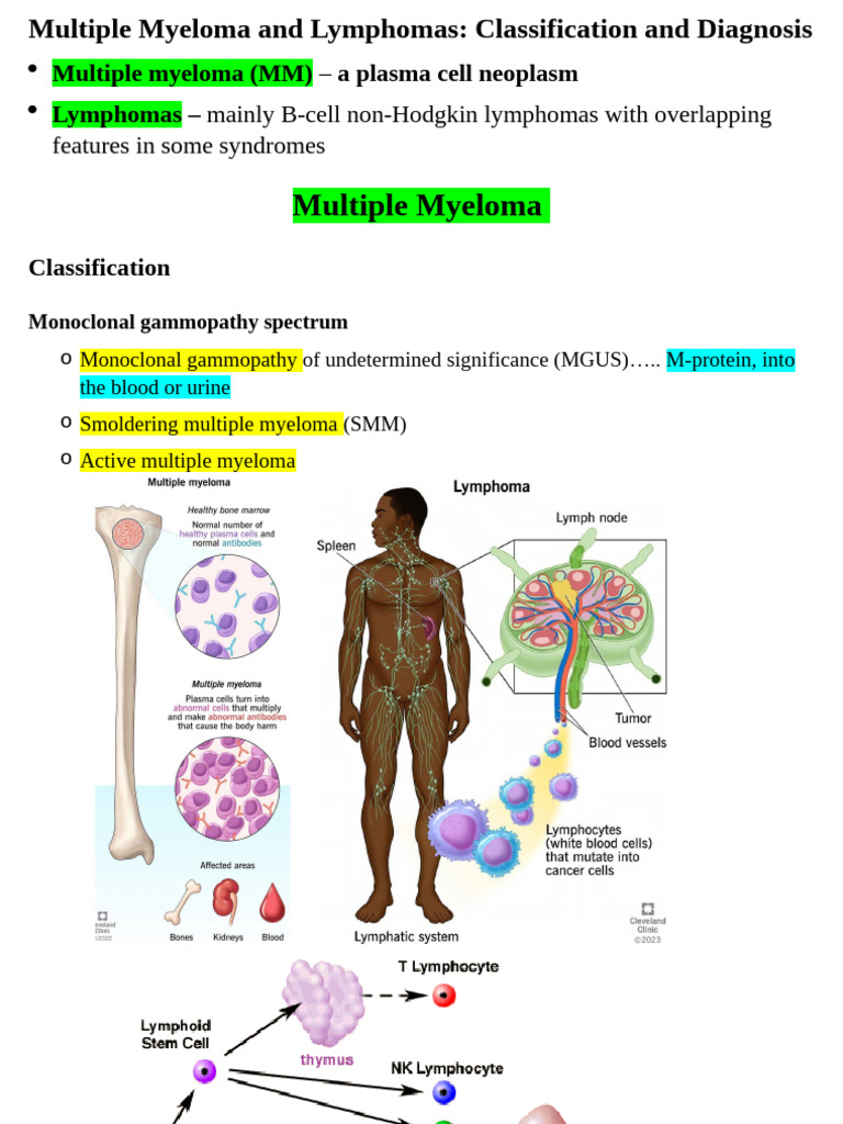 Multiple Myeloma and Lymphomas | PDF | Multiple Myeloma | Lymphoma