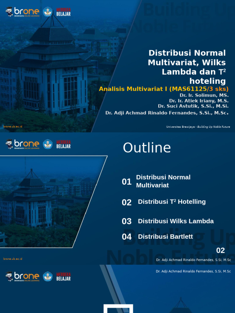 Distribusi Normal Multi, Wilks Lambda Dan T2 Hotelling | PDF