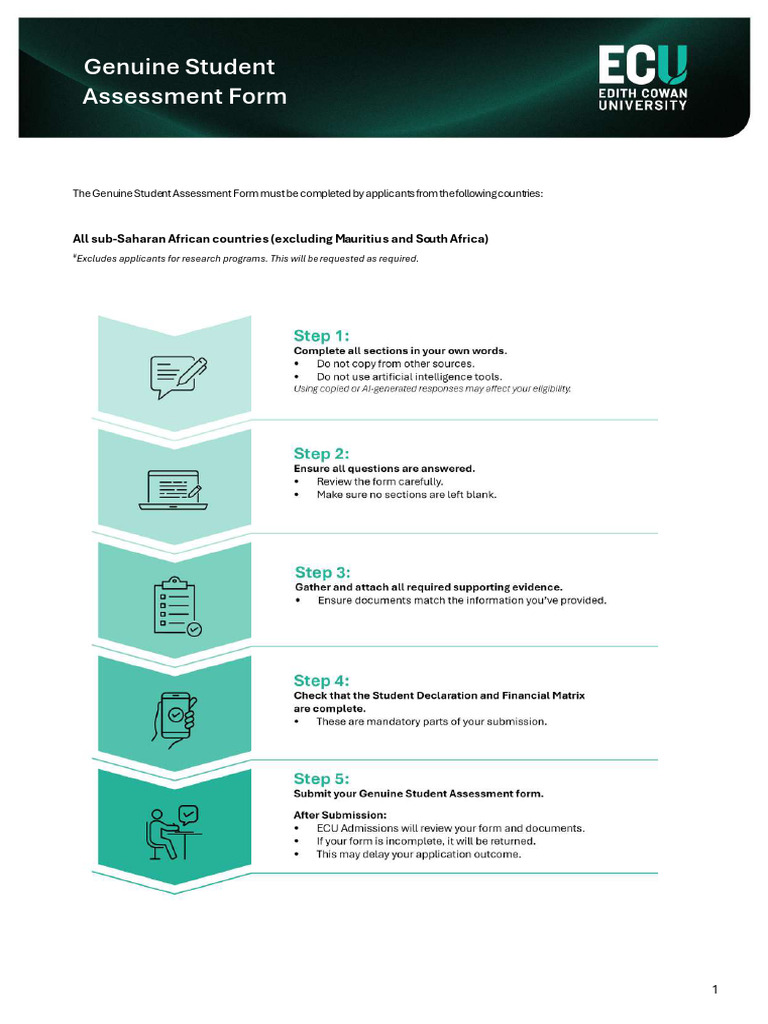 Genuine Student Assessment Form Guide | PDF | Stepfamily | Travel Visa