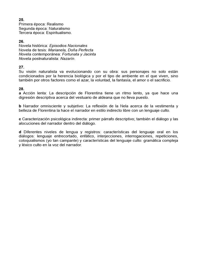 Realismo y Naturalismo 4. Solución | PDF