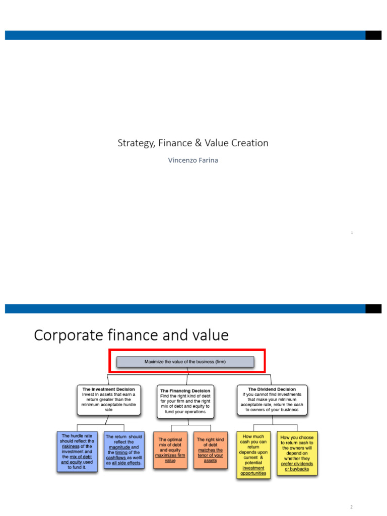 6 Strategy, Finance and Value Creation | PDF | Valuation (Finance ...