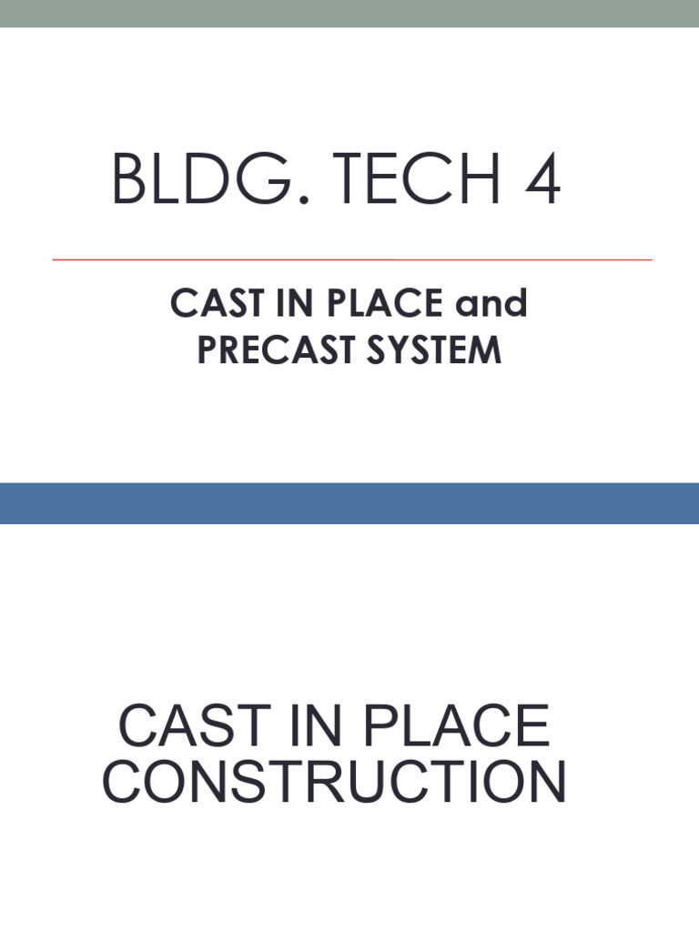 2 Bldgtech4 - Cast-In Place & Pre Cast Construction | PDF | Concrete ...