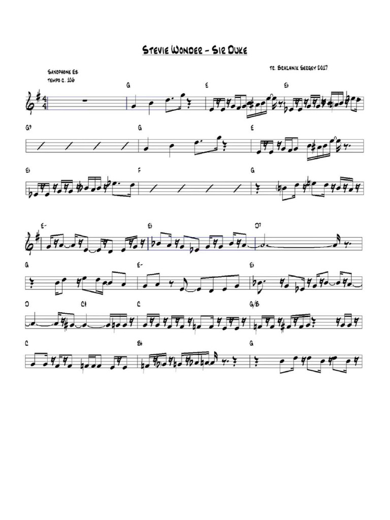 Sir Duke Alto Sax | PDF