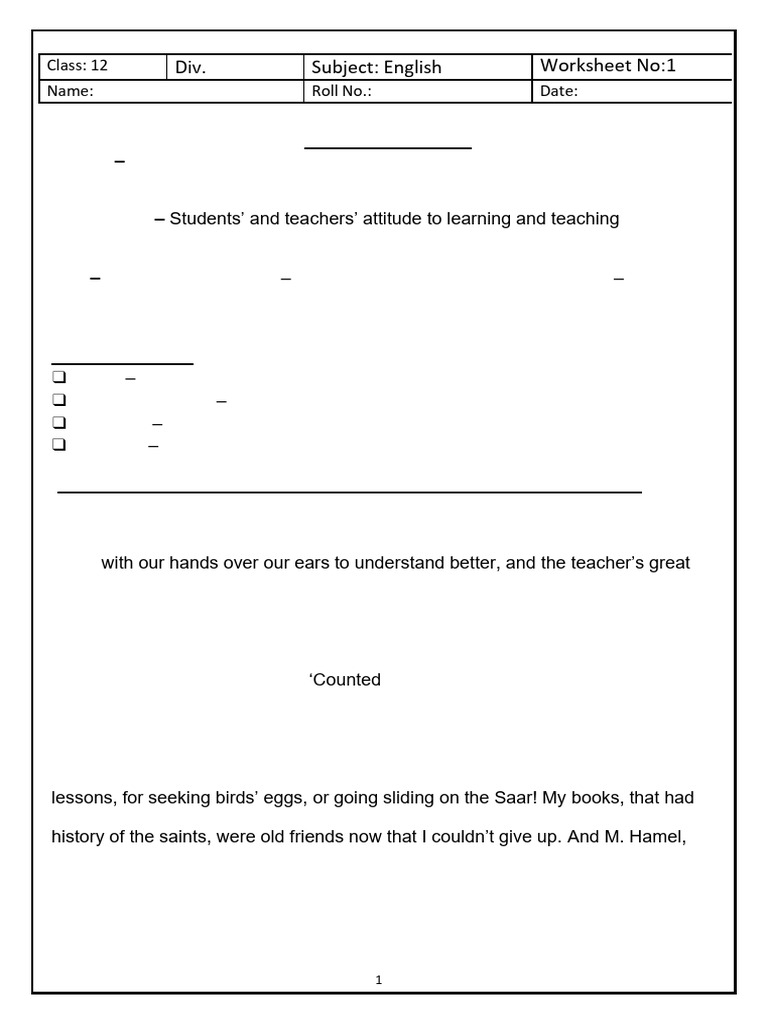 Assign The Last Lesson Eng Gr12 | PDF | Learning