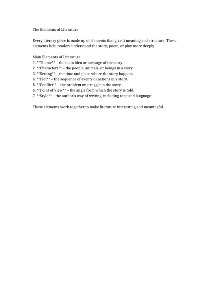 The Elements of Literature | PDF