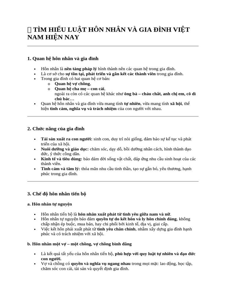 ? Tìm Hiểu Luật Hôn Nhân Và Gia Đình Việt Nam Hiện Nay | PDF